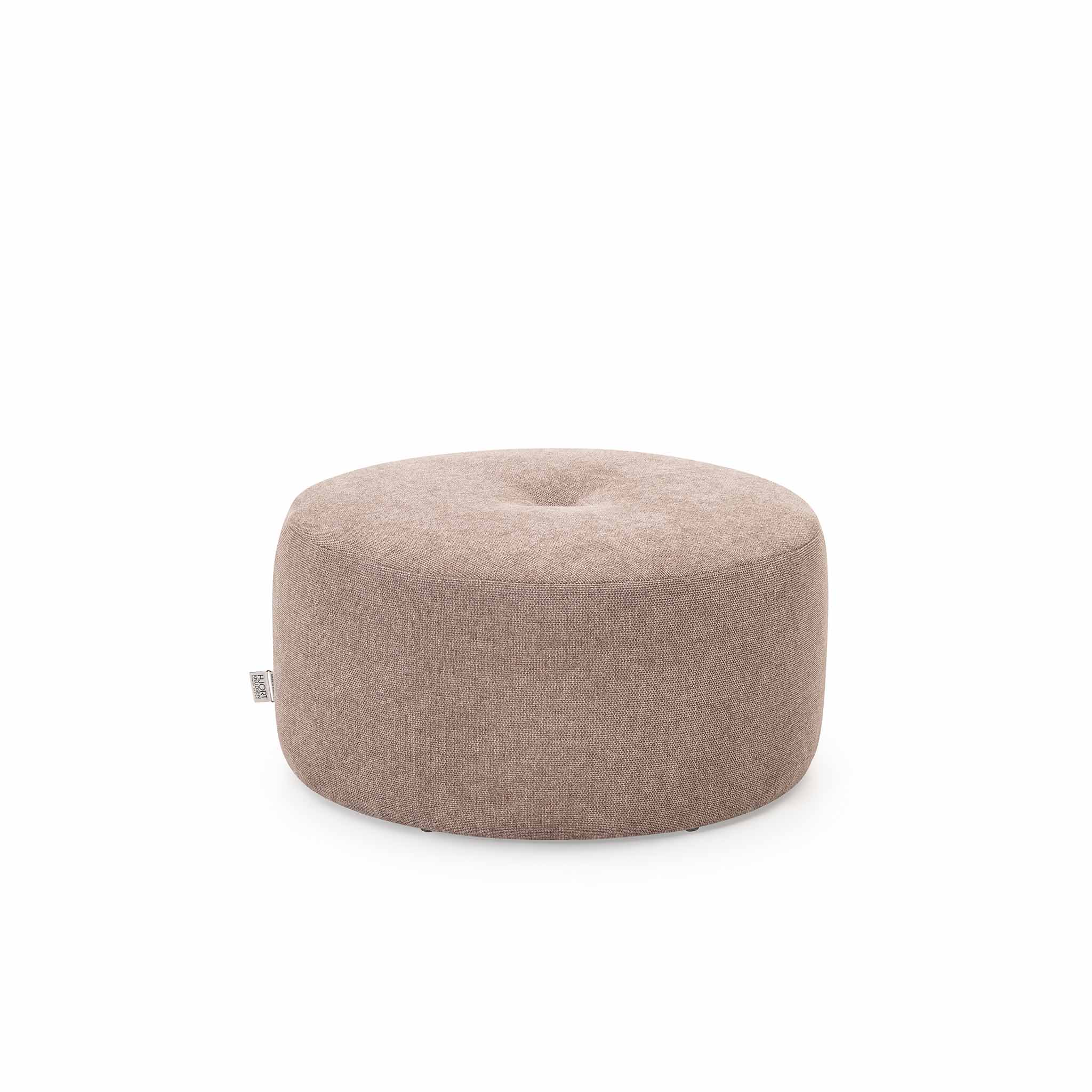 City | Puf Bloq stof i Taupe ø60 cm – Hjemme Hos