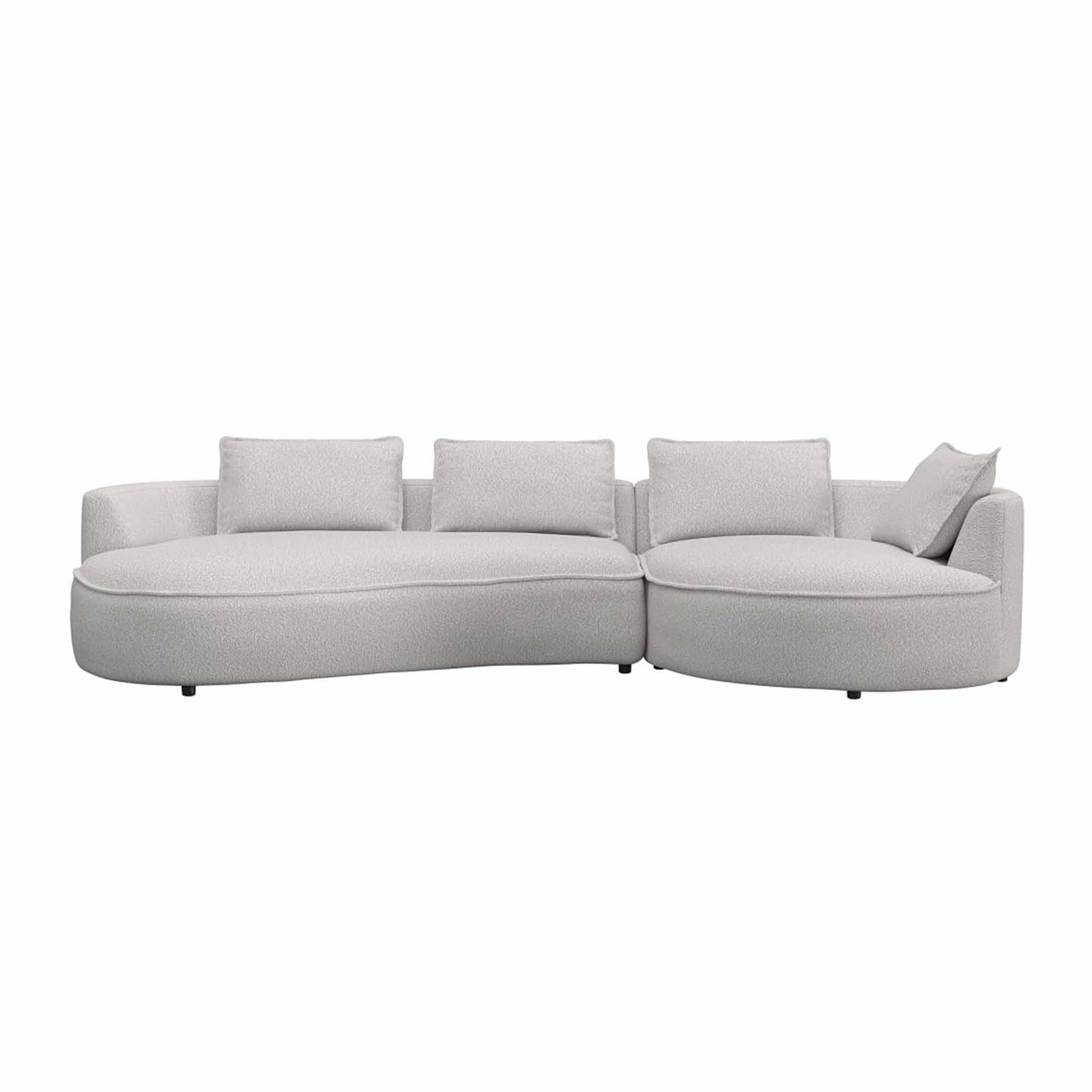 Samone | XL Chaiselong sofa off white bouclé – Hjemme Hos