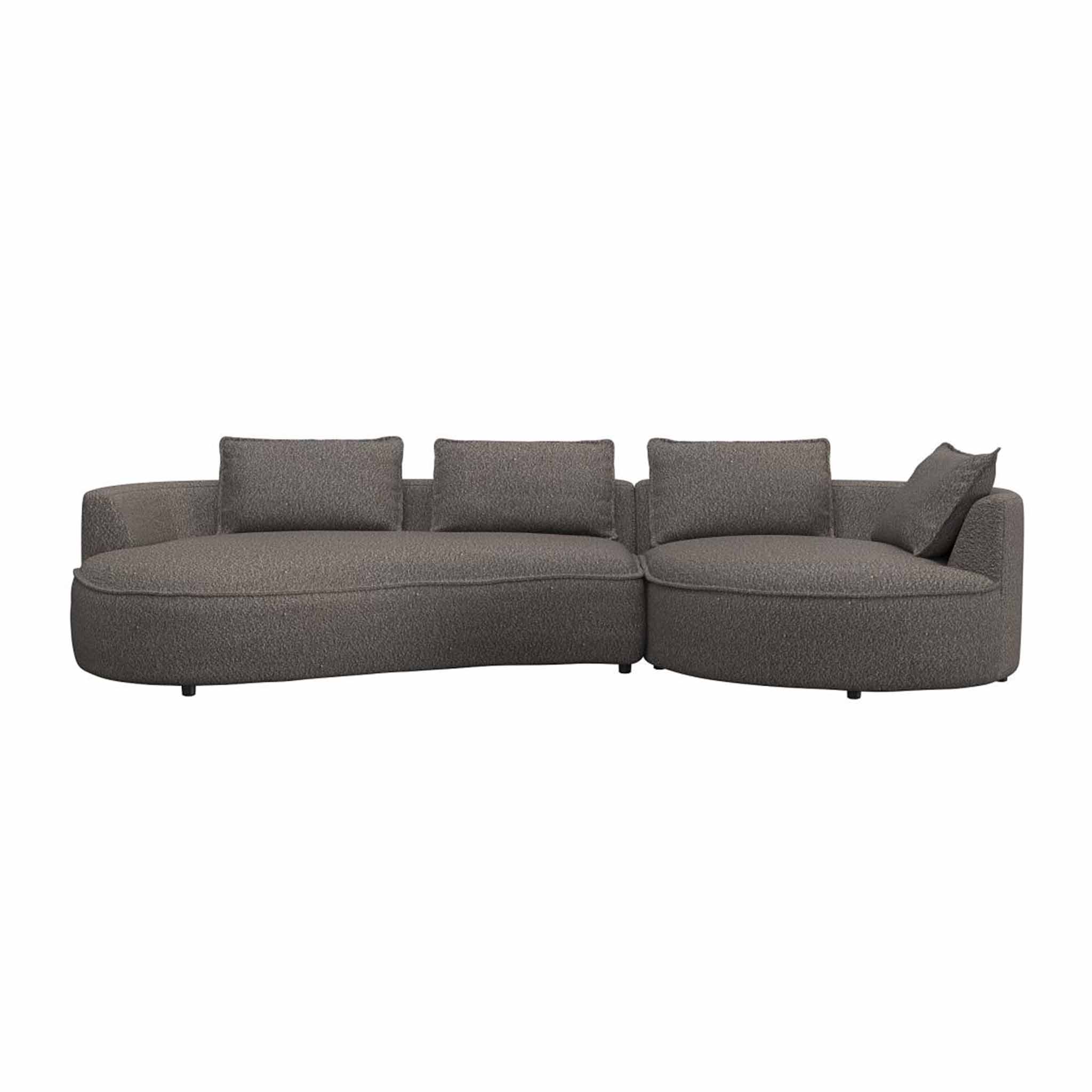 Samone | XL Chaiselong sofa nougat bouclé – Hjemme Hos